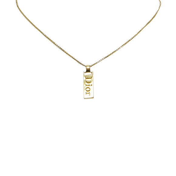 Dior | Jewelry | Dior Logo Plate Pendant Necklace Costume Necklace ...